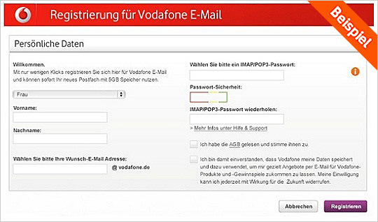 Hilfe | E-Mail einrichten - Vodafone E-Mail